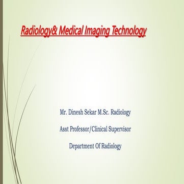 Radiology Intro and scope for radiology students | PPTX