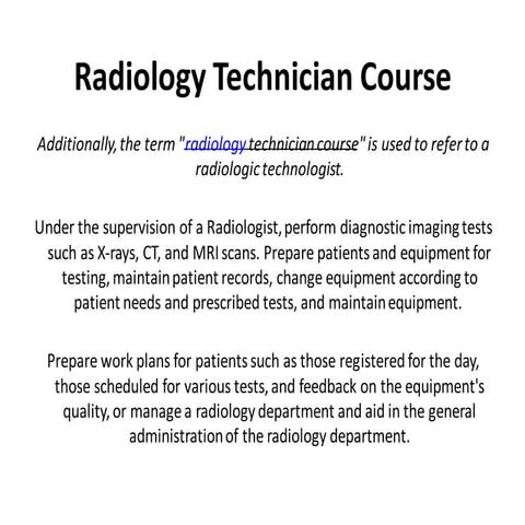 Radiology technician course | DOCX