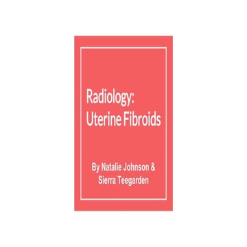 Diagnostic Imaging in Uterine fibroids | POTX