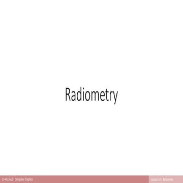 radiometry.pptx in computer architecture | PPTX