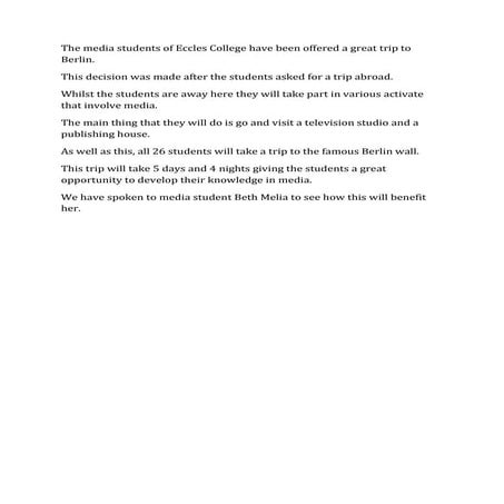 Radio news script berlin | DOCX