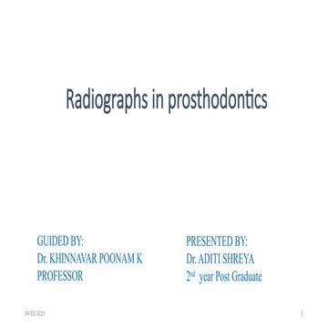 Seminar on radiographs in prosthodontics | PPTX
