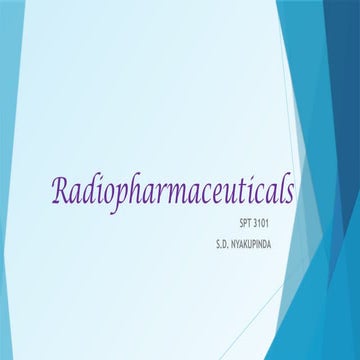 Radiopharmacy and Radiopharmaceuticals.pptx