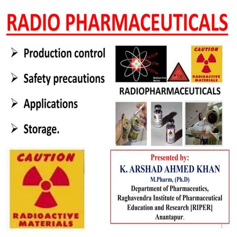 Radiopharmaceuticals | PPTX | Chemistry | Science