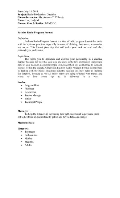 FM Radio Program Script | PDF