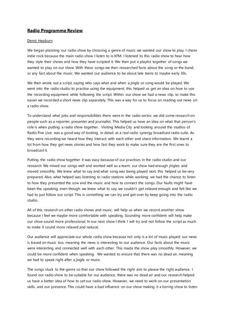 Example radio script | PDF