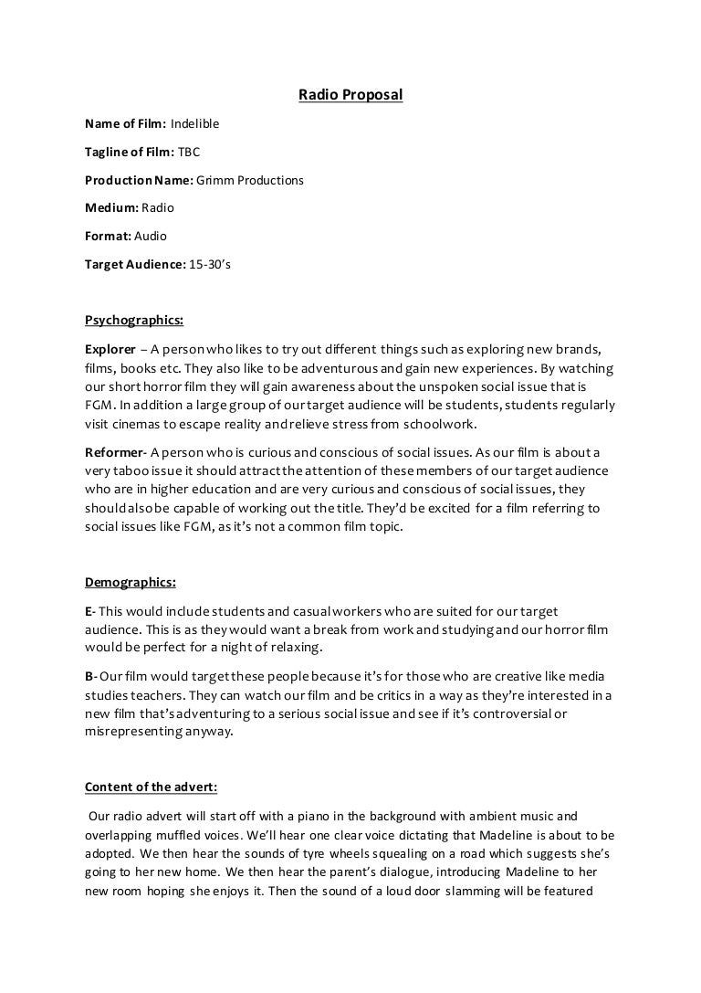 Radio Proposal Radio Proposal