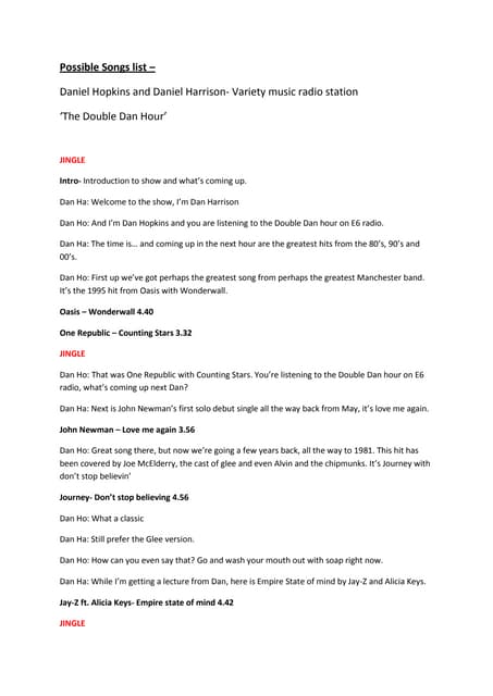 FM Radio Program Script | PDF