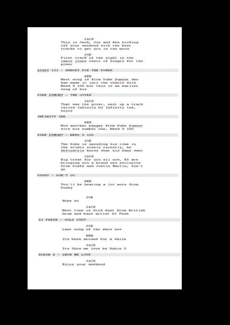 Radio Script