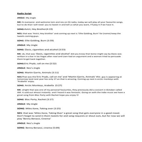 Radio script | DOCX