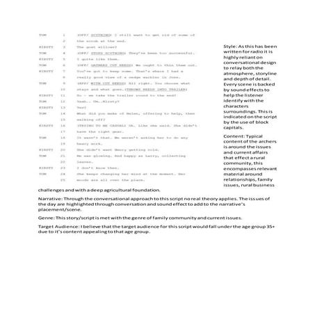 Radio script analysis | DOCX