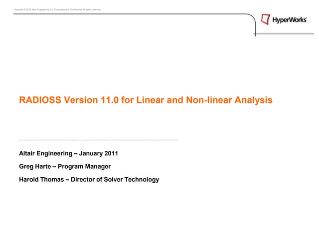 Radioss Version 110 Pdf Computer Software And Applications Computing