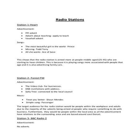 Radio stations | DOCX