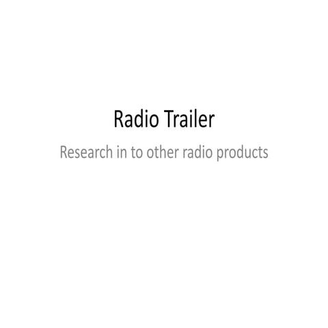 Codes and Conventions of a Radio Trailer | PDF