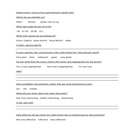 Radio trailer questionnaire improved | DOCX