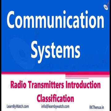 Radio transmitters introduction and classificaton | Communication ...