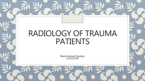 1- Emergency radiology introduction | PPT