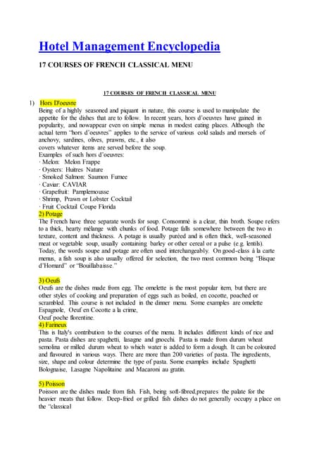 17 French classical menu with description | PPT