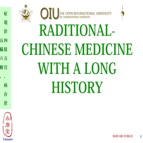 Raditional chinese medicine with a long history | PPT