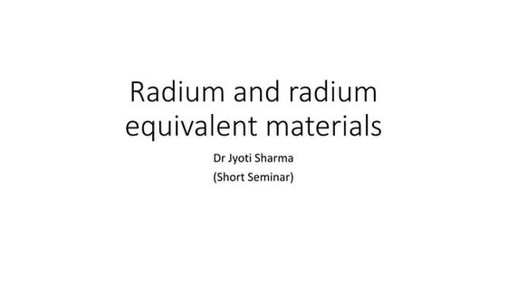 RADIOISOTOPES AND CLINICAL USES | PPTX