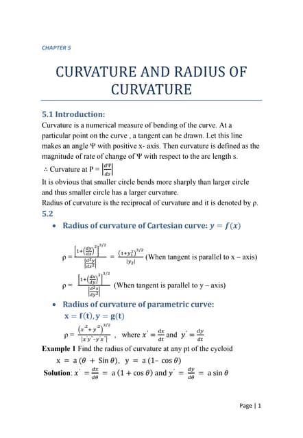 CURVATURE AND RADIUS OF CURVATURE | PPTX