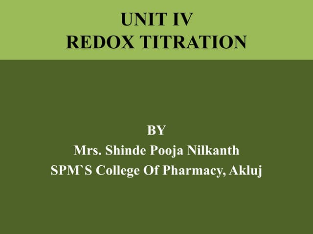 Redox Titration Pptx