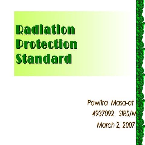 Radiation protection Standard | PPT | Cancer | Diseases and Conditions