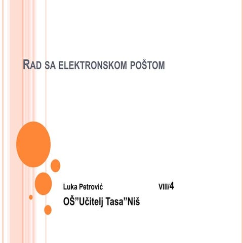 Rad sa elektronskom poštom | PPTX