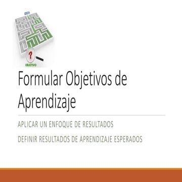 Cómo formular objetivos de aprendizaje | PPTX
