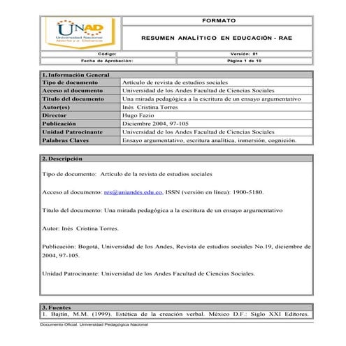 PASOS PARA LA ELABORACION DE UN RAE | PPTX