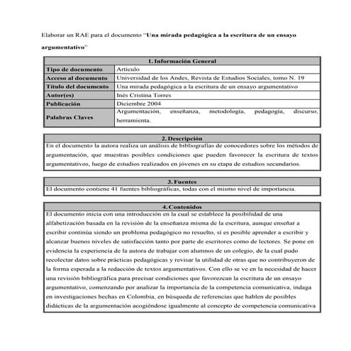 PASOS PARA LA ELABORACION DE UN RAE | PPTX