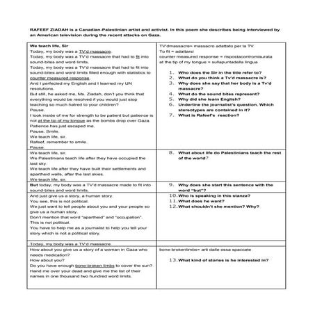 Rafeef ziadah we teach life, sir | PDF