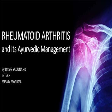 Rheumatoid Arthritis Disease Presentation | PPTX