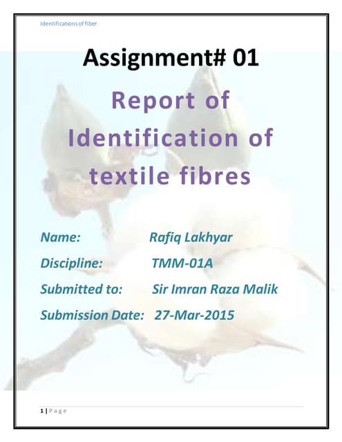 Identification of fibers | PPTX