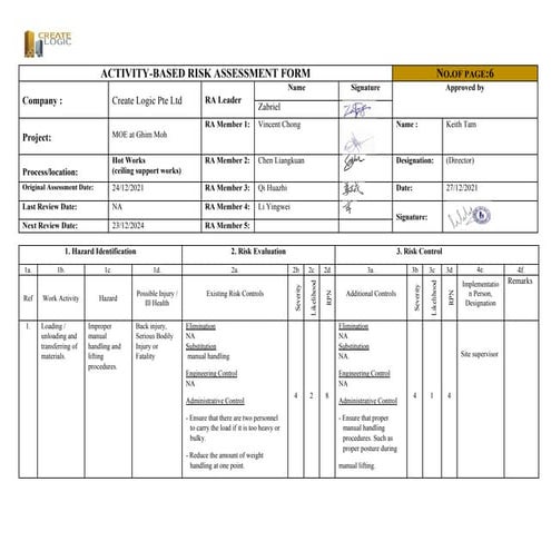 JSEA JOB SAFETY ENVIRONMENTAL ANALYSIS Form # HSEQ - JSEA Rev 2 -.docx