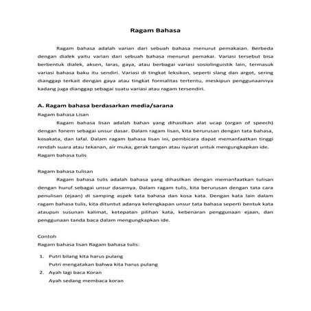 Ragam Bahasa | DOCX