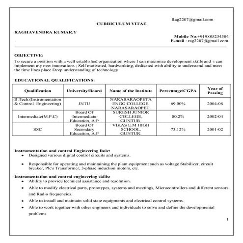 Raghava resume | DOCX