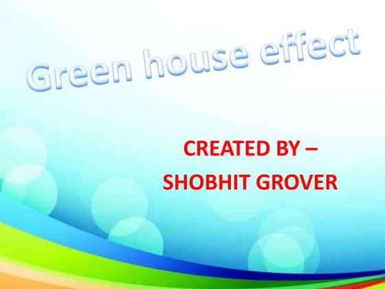 Green house effect | PPT