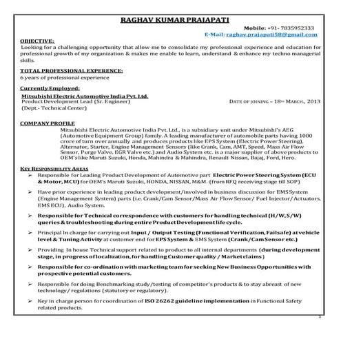 EPS Product Development Lead | PDF