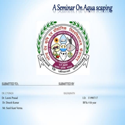 A Seminar On Aqua scaping | PPT