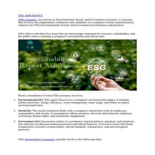 What is ESG Assurance | PDF