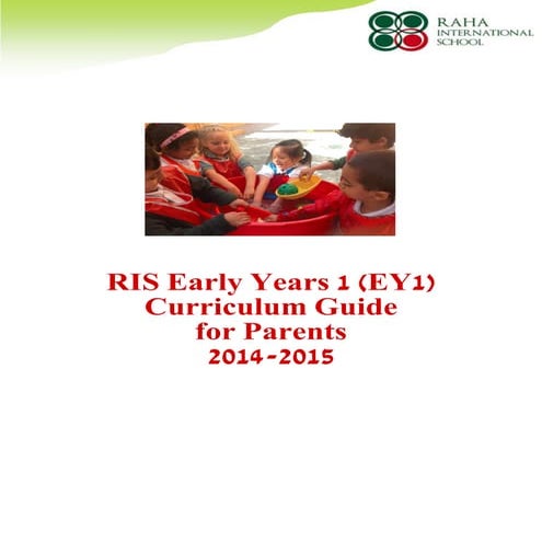Raha International School, EY1 Curriculum Guide for Parents 2014-2015 | PDF