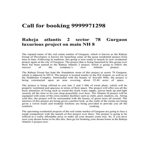 Raheja atlantis 2 | RTF