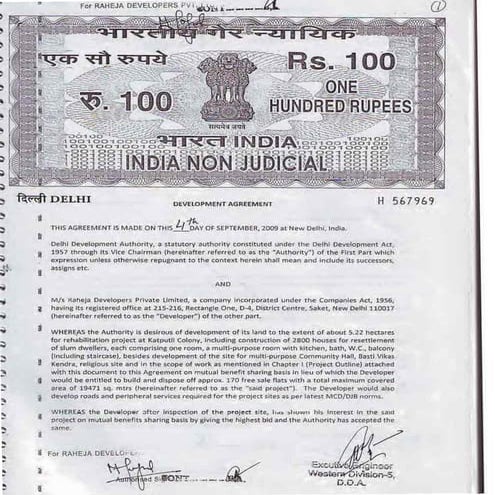 Raheja Developers DDA Contract_Raheja EWS Kathaputli Size Reduced | PDF