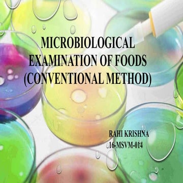 MICROBIOLOGICAL TESTS (CONVENTIONAL METHODS ) | PPTX