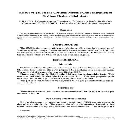 Method of Determination of CMC | PPT