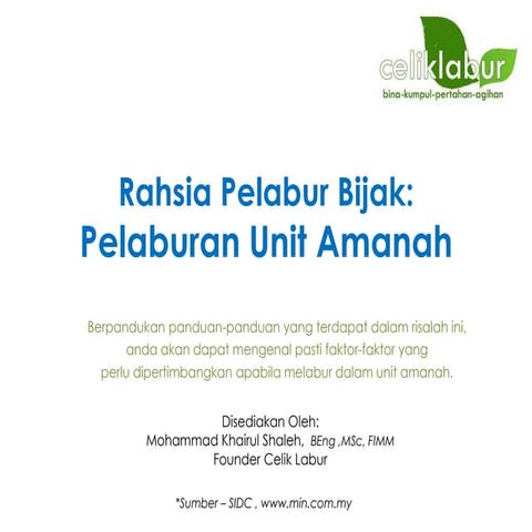 Rahsia pelabur bijak unit amanah | PDF