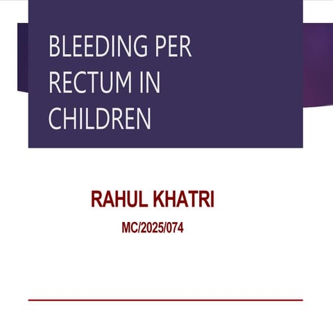 Bleeding per rectum lecture by Dr Rahul KMK | PPTX
