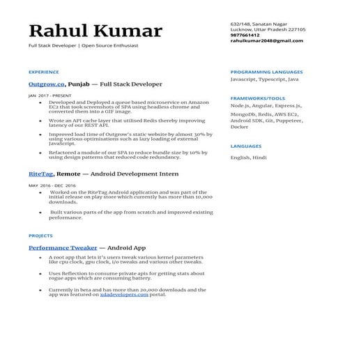 Rahul 9877661412 full_stack_developer | PDF | Programming Languages | Computing