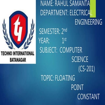 floating point constant in c | PPTX